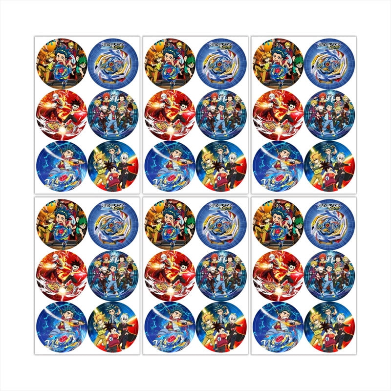 Beyblade Stickers Labels Birthday Party Favors Thank You Themed Round ...