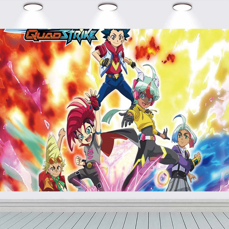 Beyblade Taspestry Wall Decor Birthday Banner Backdrop Background Party ...