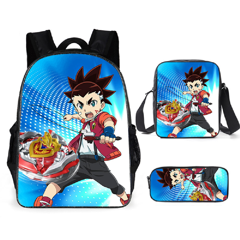 Beyblade full print 3 PCs backpack set, Cartoon DIY student backpack ...