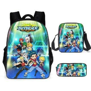 Beyblade full print 3 PCs backpack set, Cartoon DIY student backpack ...