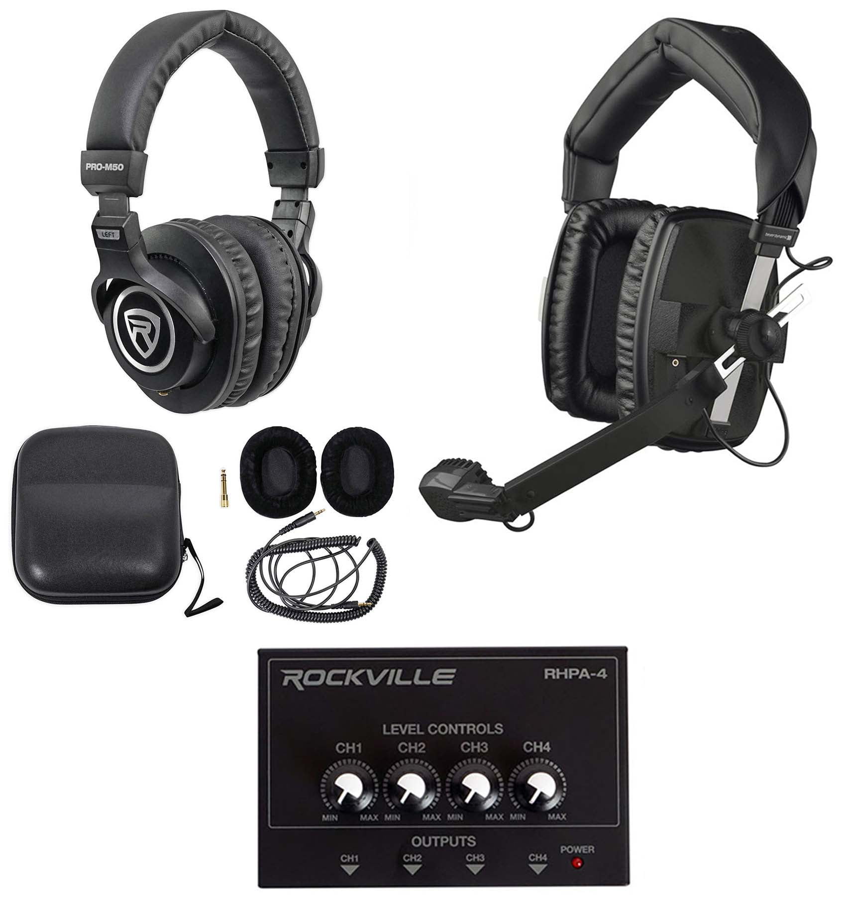 Beyerdynamic DT 109 Black 400 ohm Broadcast Headset+Studio Headphones+4 ...