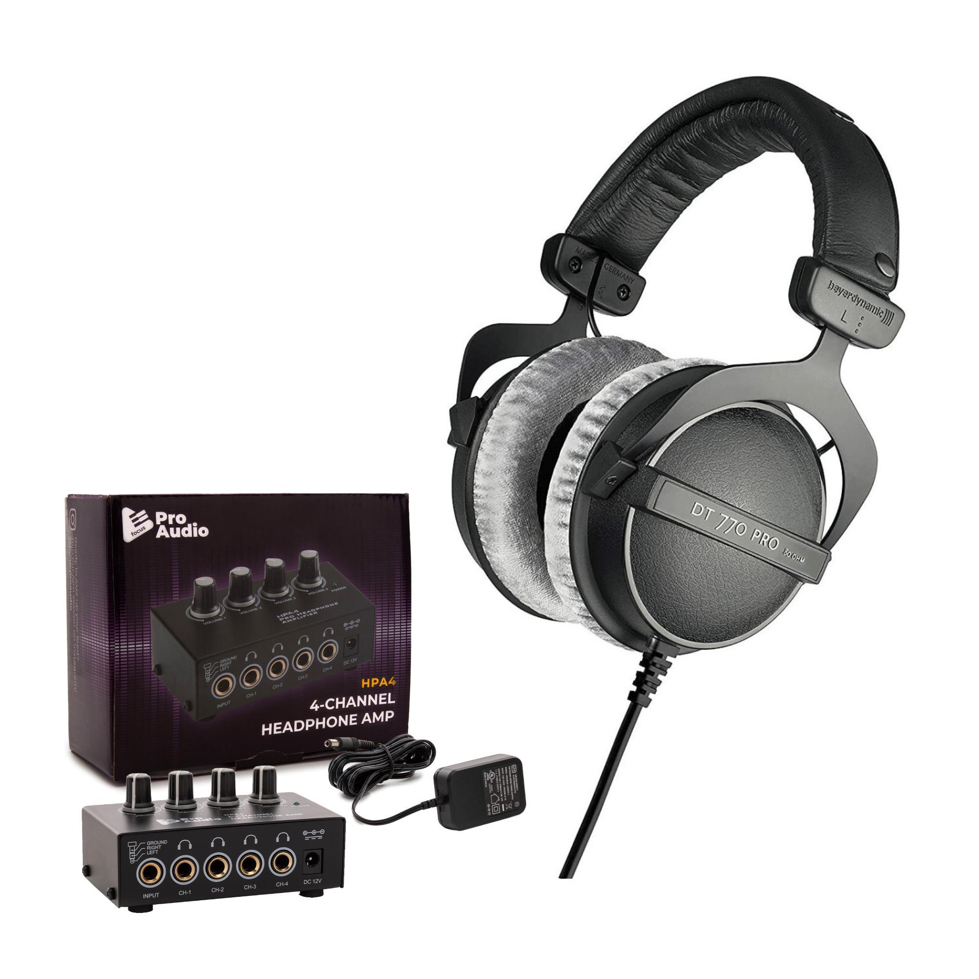 BeyerDynamic 459046 DT 770 PRO 250 Ohms Studio Headphones Bundle with 1 ...