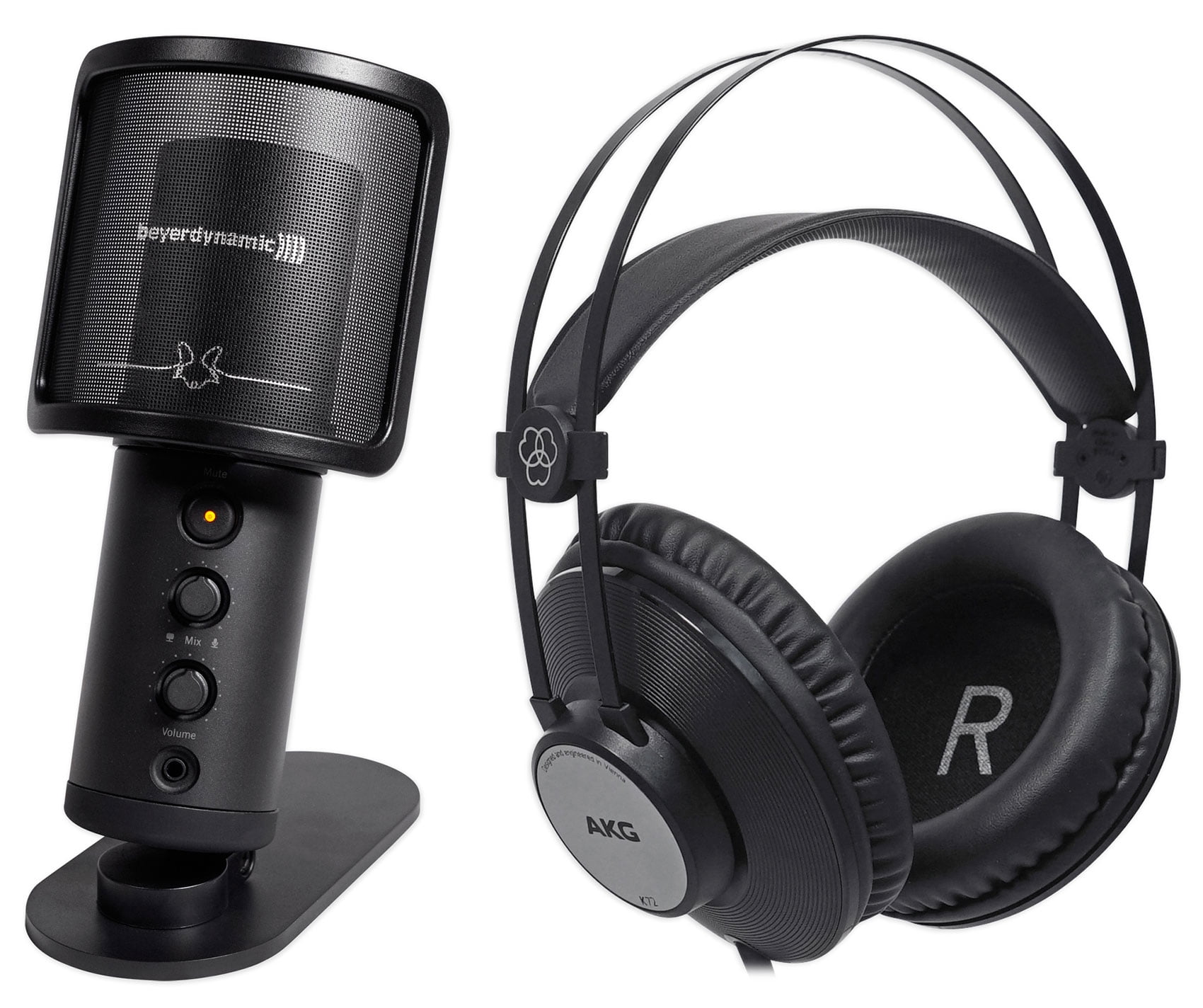 Beyerdynamic FOX Recording USB Podcast Microphone Mic+Stand+AKG K72 ...
