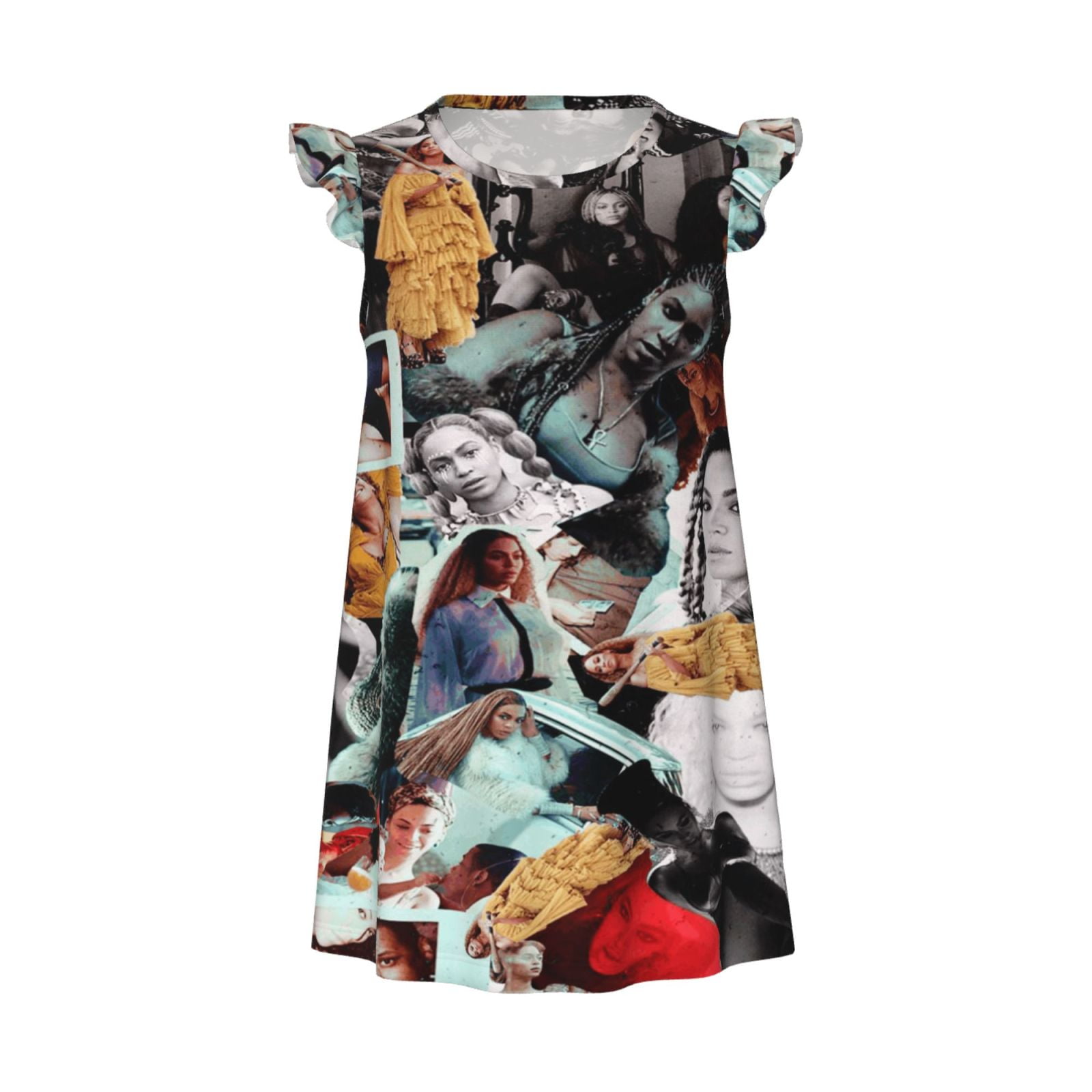 Beyon-,c Nightgown Short Flutter Sleeve Pajamas Cartoon Nightdress ...
