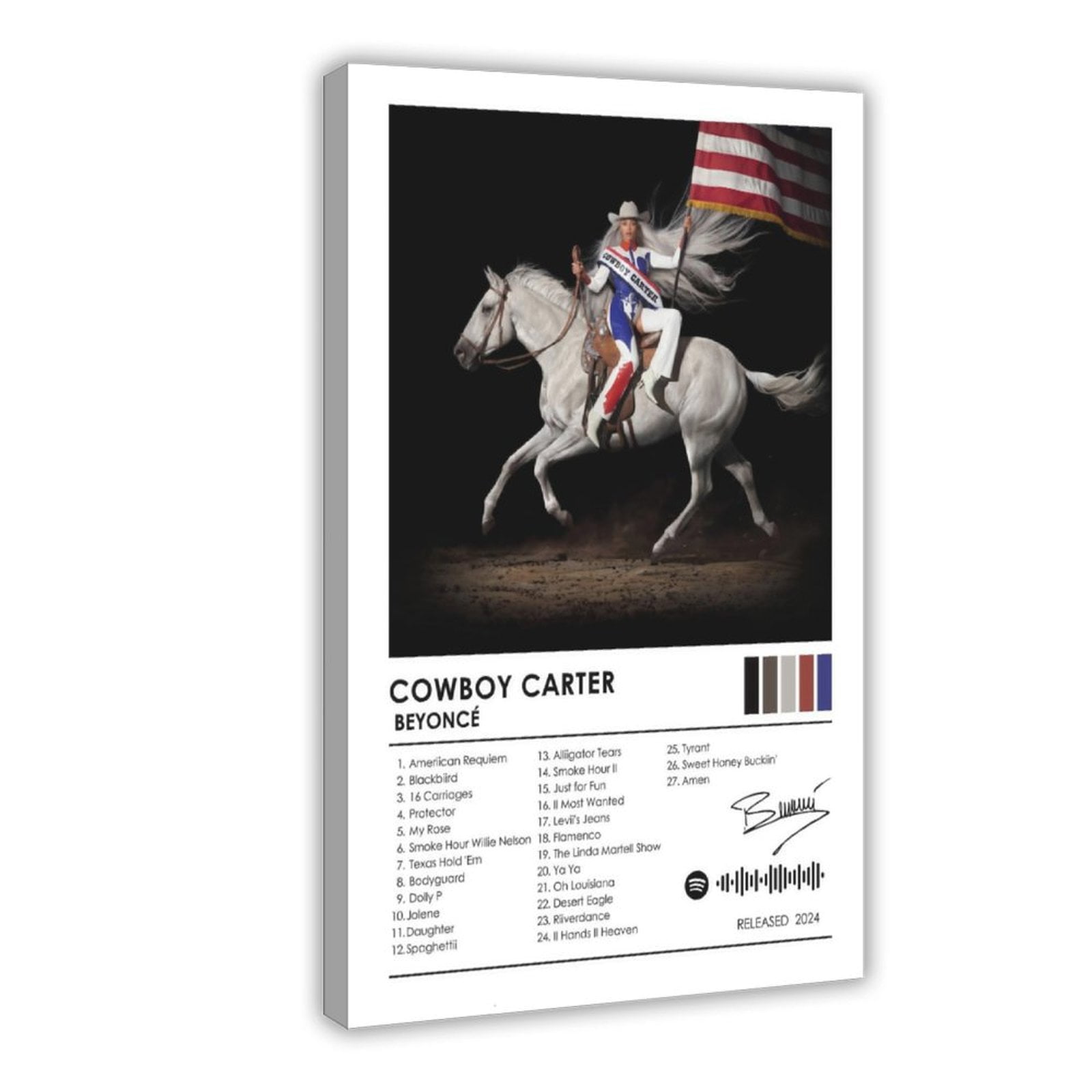 Beyoncé COWBOY CARTER Album Cover Canvas Print - Western Music Poster ...