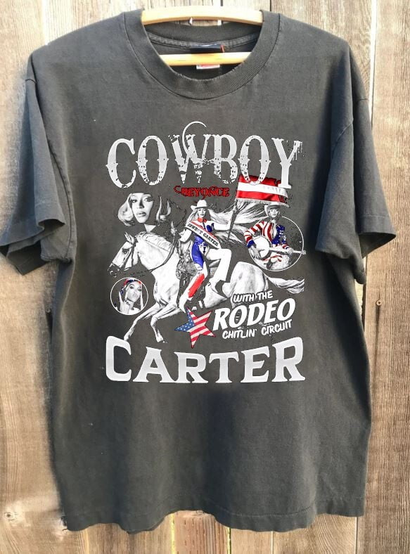 Beyonce Cowboy Carter 2025 Tour Inspired Charcoal T-Shirt Short Sleeve ...