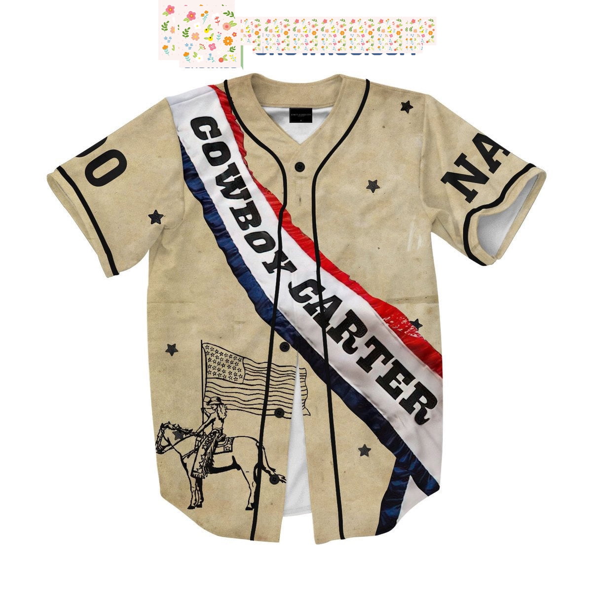 Beyonce Cowboy Carter Queen Bey Personalized Baseball Jersey - Walmart.com