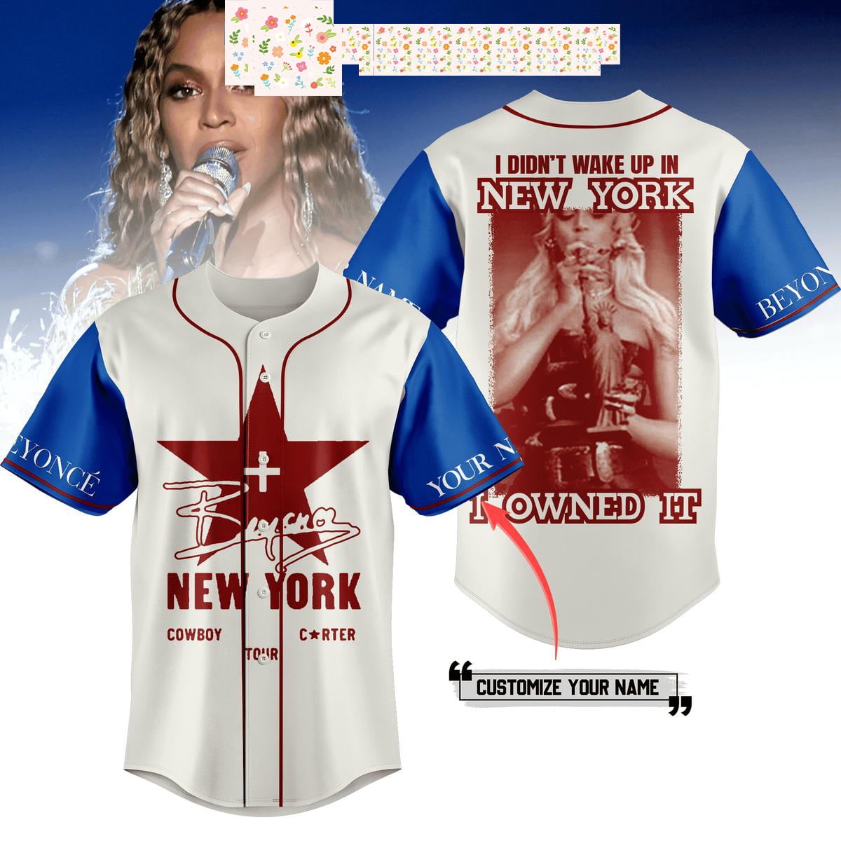 Beyonce Cowboy Carter Tour 2025 Personalized Baseball Jersey - Walmart.com