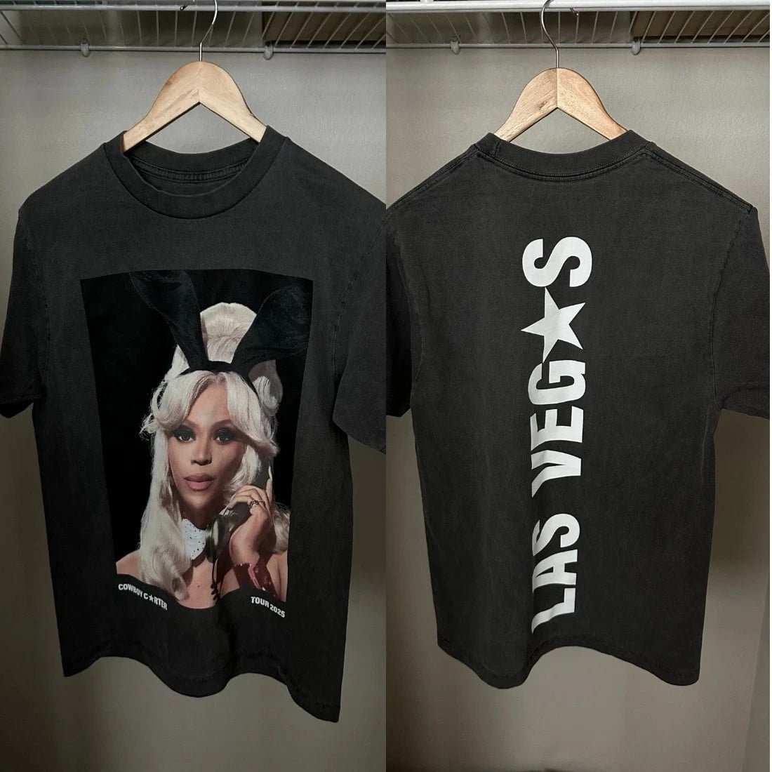 Beyonce Las Vegas Merch Cowboy Carter Tour 2025 T-shirt reprint 1 Side ...