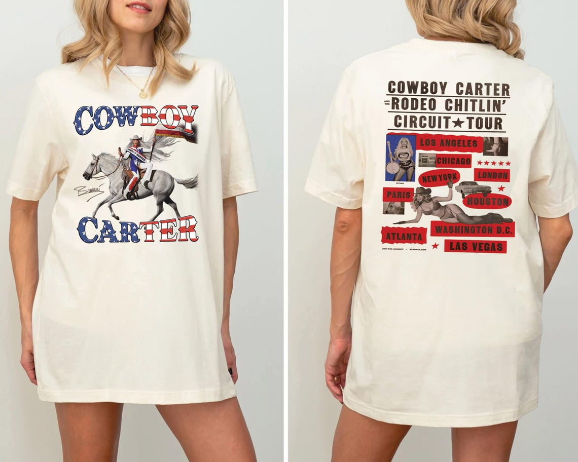 Beyonce Rodeo Cowboy Carter Tour 2025 Merch, Cowboy Carter Beyoncé Two ...
