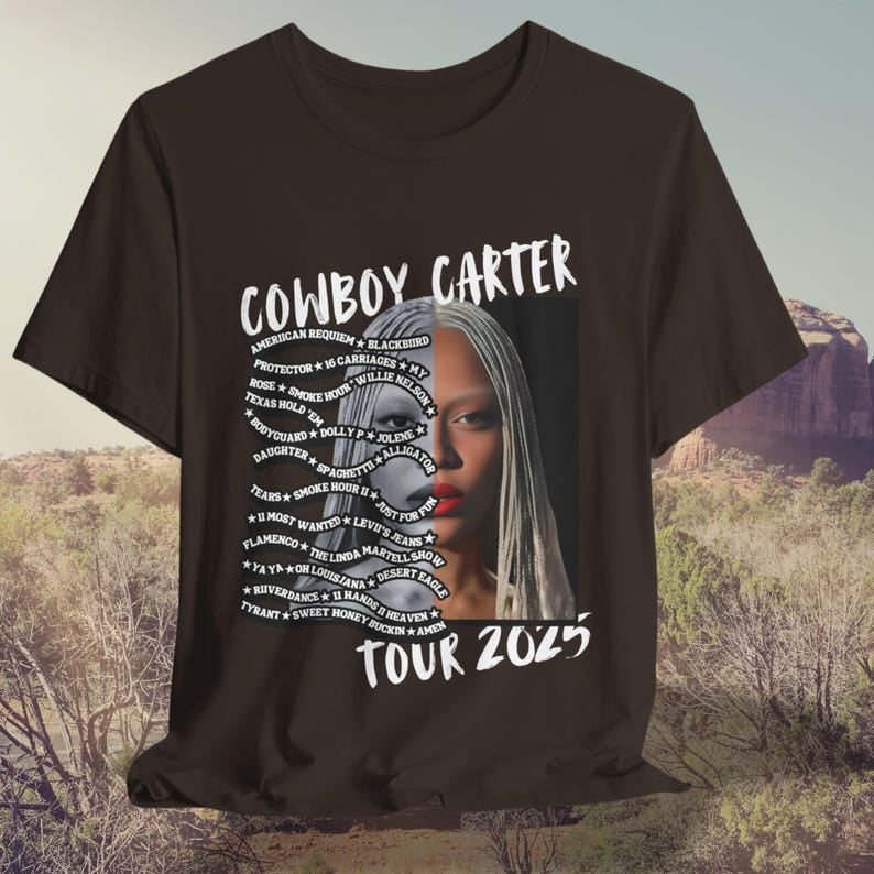 Beyonce Tee, Cowboy Carter Tour 2025, Unisex Short Sleeve, Grammy ...