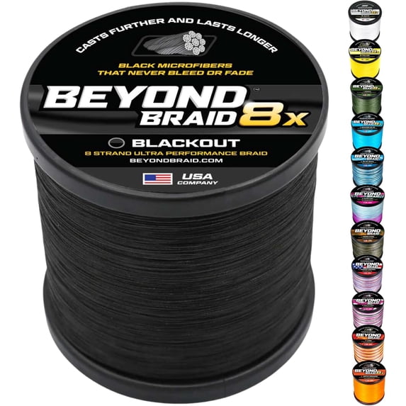 Beyond Braid 20lb Braided Fishing Line, 300yd, No Fade Black - Walmart.com