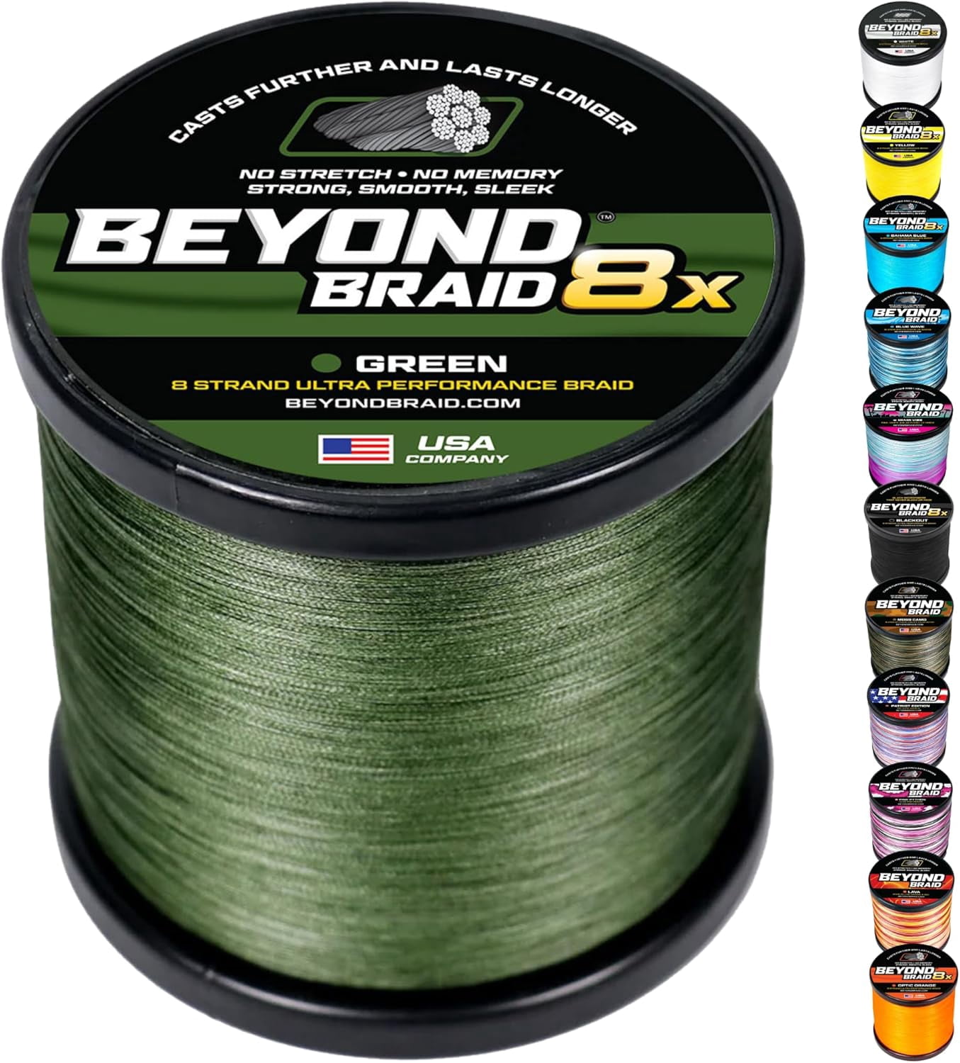 Beyond Braid Green 8X Strand 500 Yards 80lb - Walmart.com