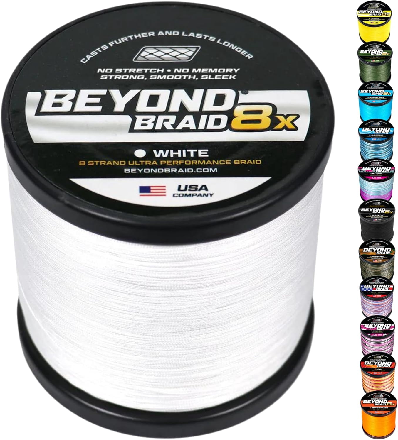 Beyond Braid White 8X Strand Braided Fishing Line, 300 Yards, 30lb ...