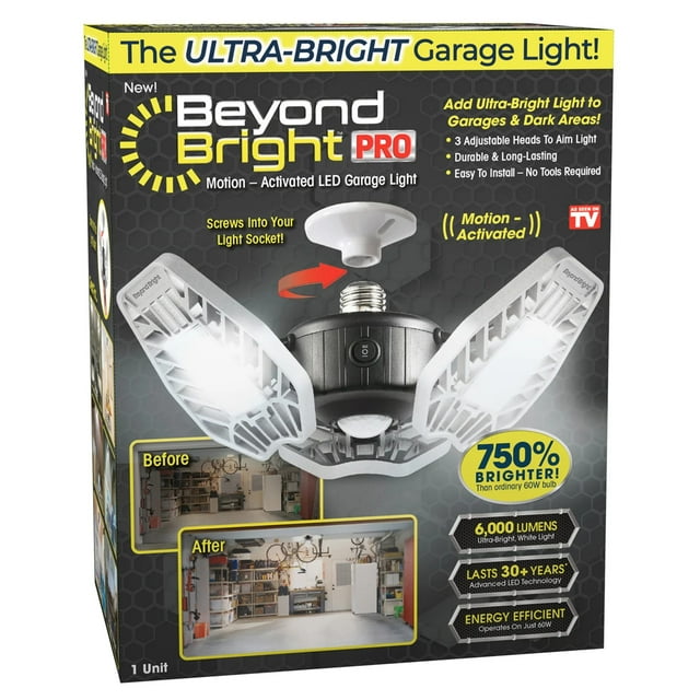 Beyond Bright Garage Light Ultra Bright LED, Motion Activated, Beam ...