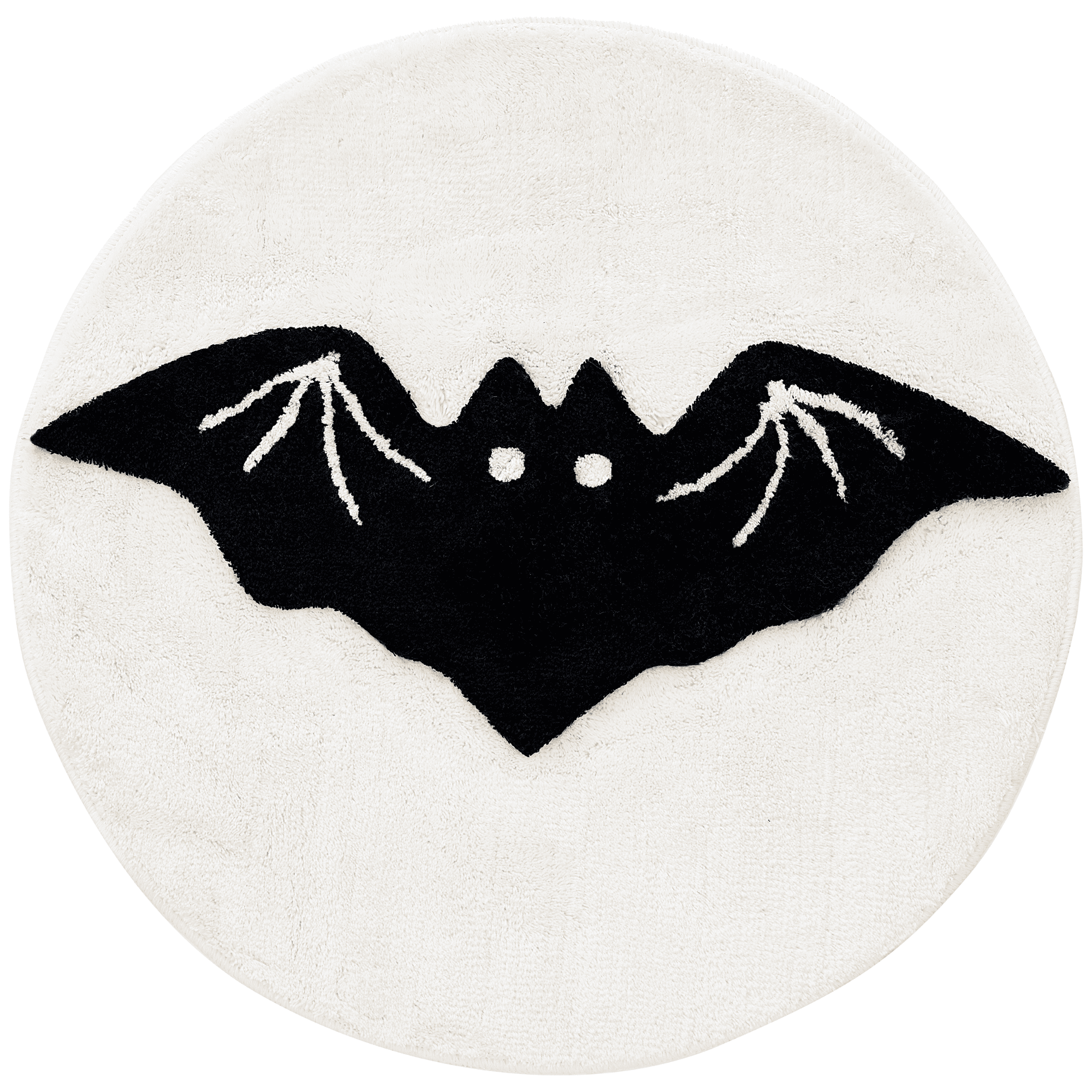 Beyond Deco Halloween Black Bat Rug 35” Inches, Handmade Tufted Fluffy ...