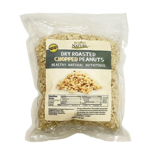Beyond Nature Dry Roasted Chopped Peanuts – Unsalted 1 Pound (16 oz ...