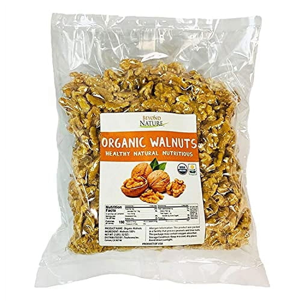 Beyond Nature Raw Walnuts 2 Pound Unsalted Vacuum Sealed Low Carb Vegan ...