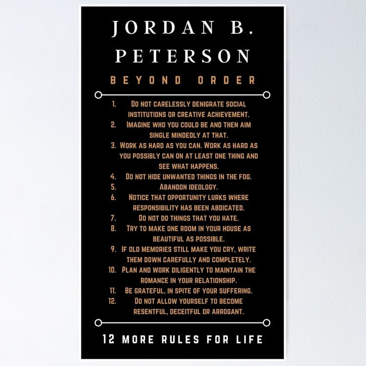 Beyond Order - 12 More Rules For Life By Jordan B. Peterson Poster ...