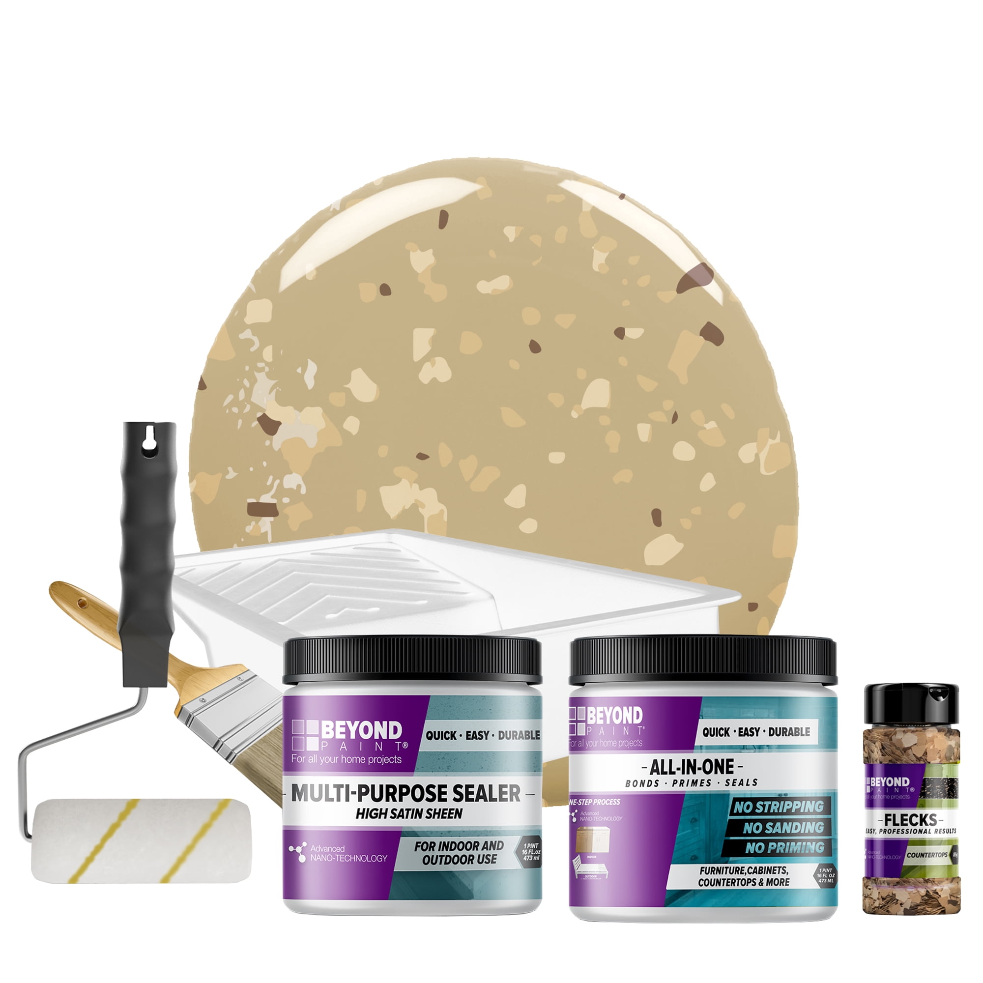 Beyond Paint Countertop Makeover Kit with Paint, Sealer, Flecks and ...