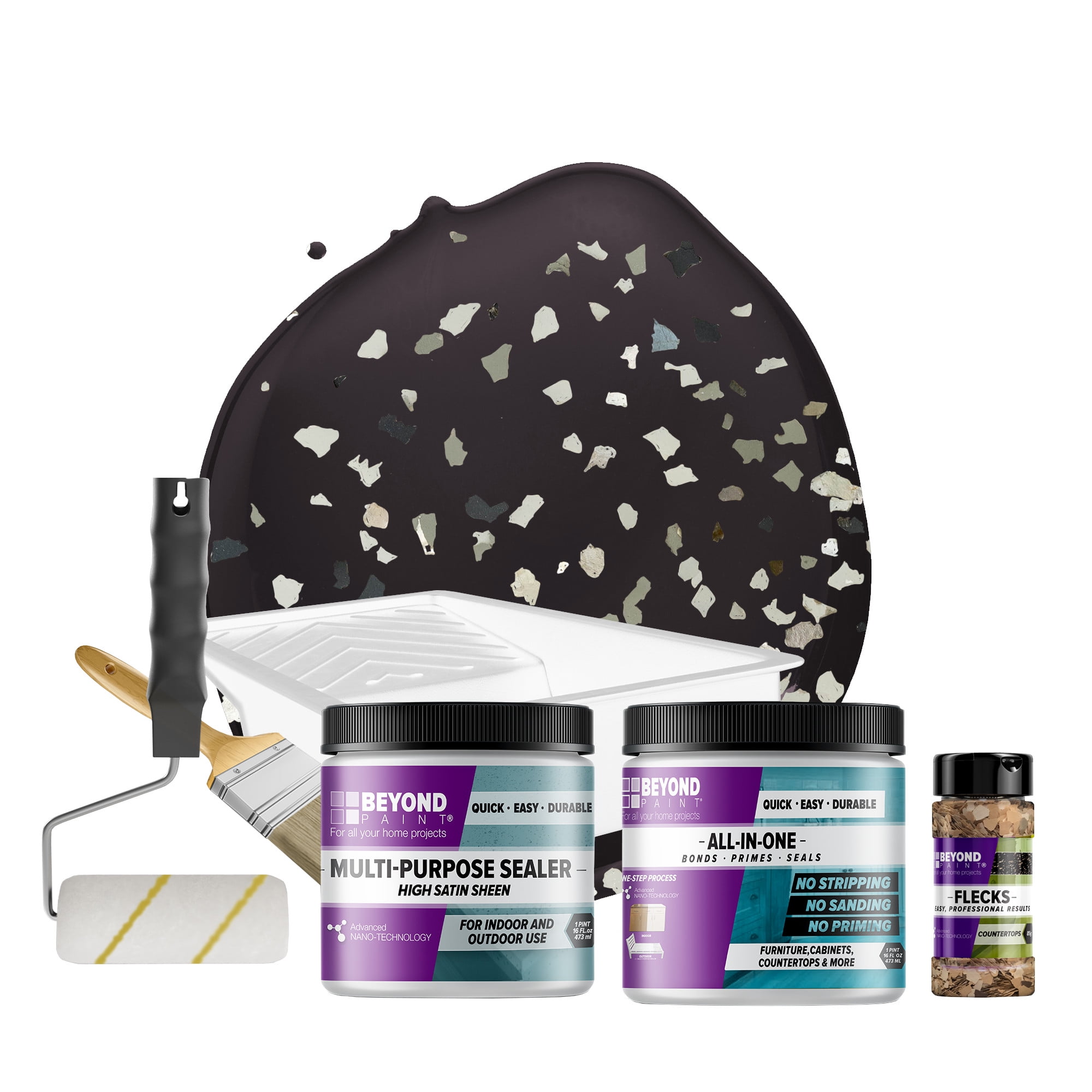 Beyond Paint Smoked Gray Flecks Countertop Makeover Kit with Paint ...