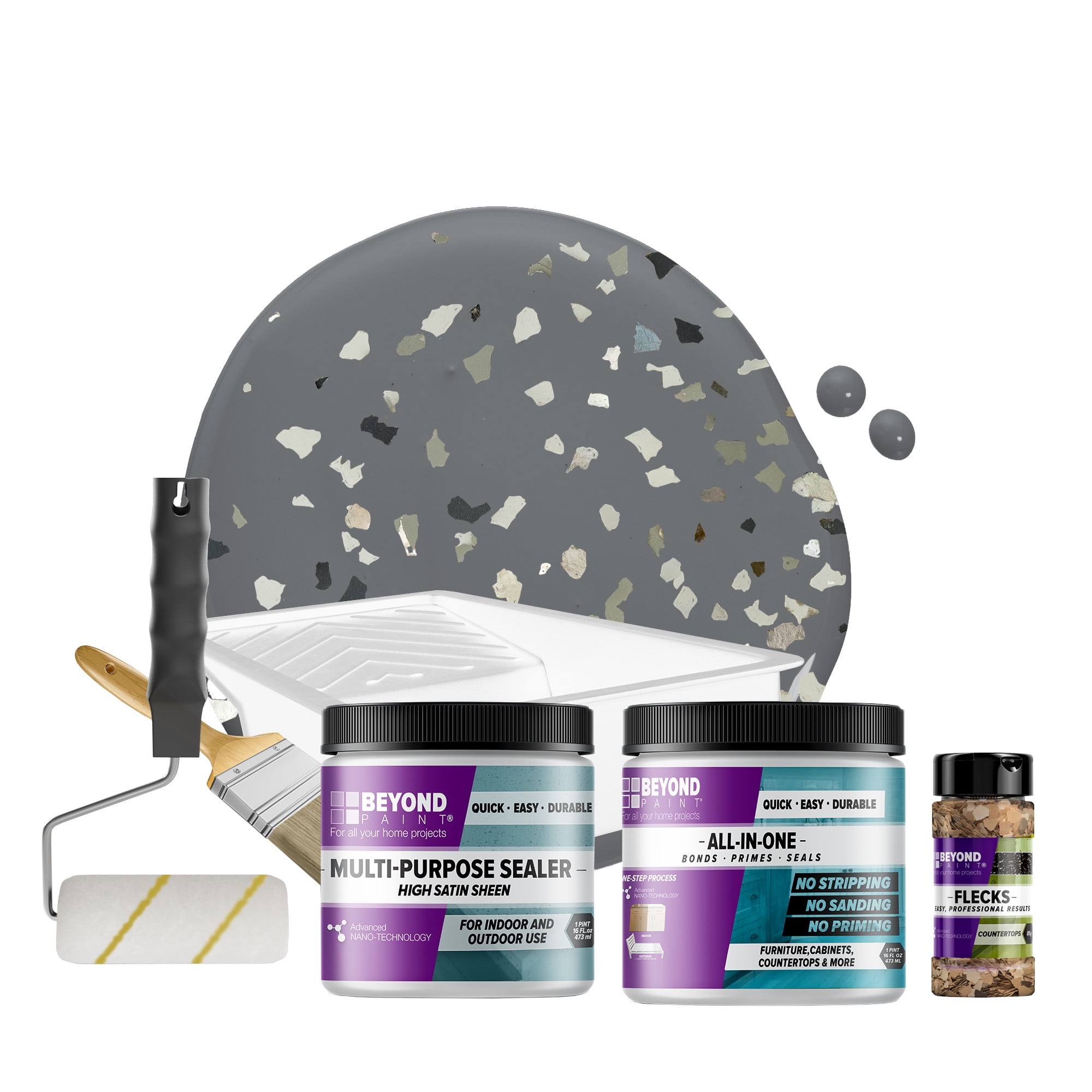 Beyond Paint Smoked Gray Flecks Countertop Makeover Kit with Paint ...