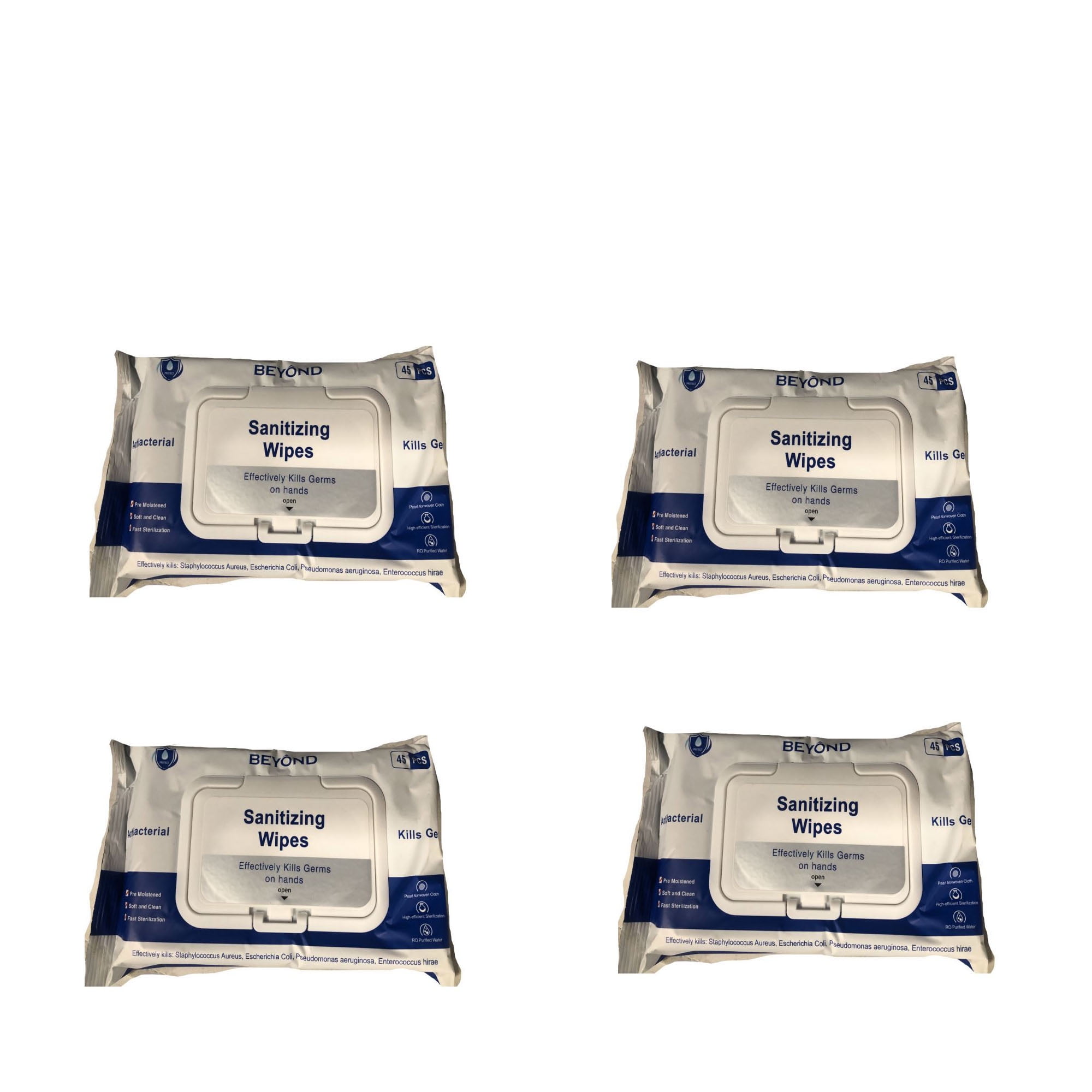 Beyond Pre Moistened Sanitizing Wipes, 45 Count, 4 Pack - Walmart.com