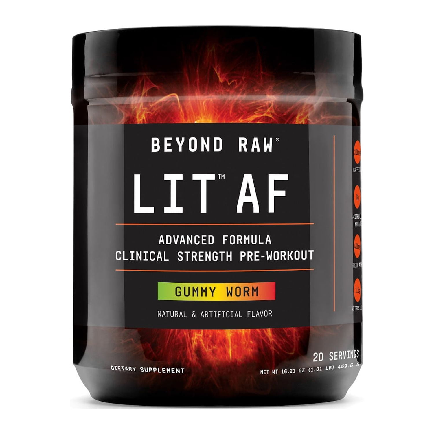 Beyond Raw LIT AF Pre-Workout Powder | Caffeine, L-Citruline ...