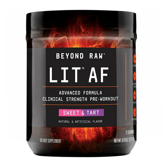 Beyond Raw LIT AF Pre-Workout - Sweet & Tart (12 Servings) - Walmart.com