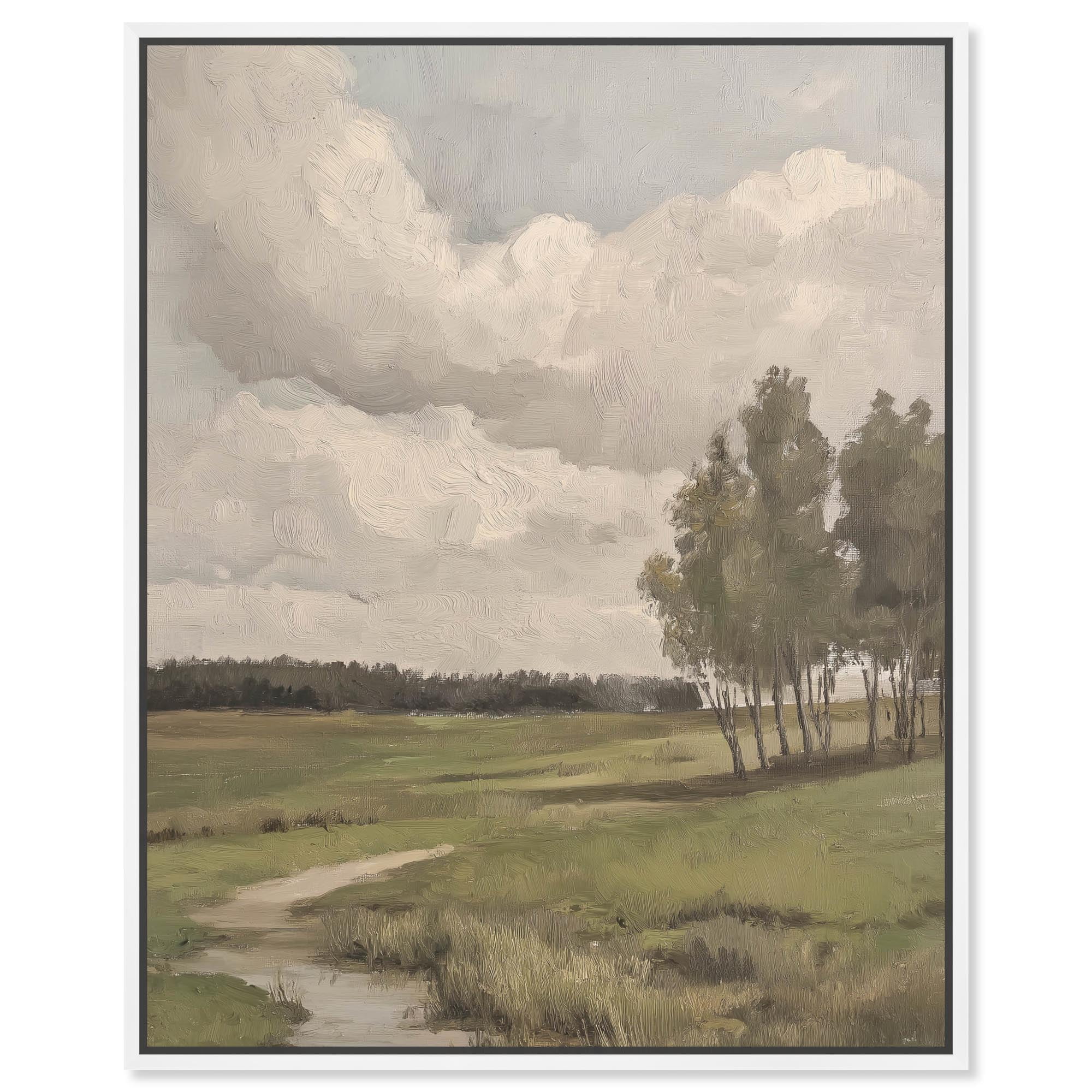 Beyond the Field Canvas Impressionism Art by Art Remedy, White Frame ...