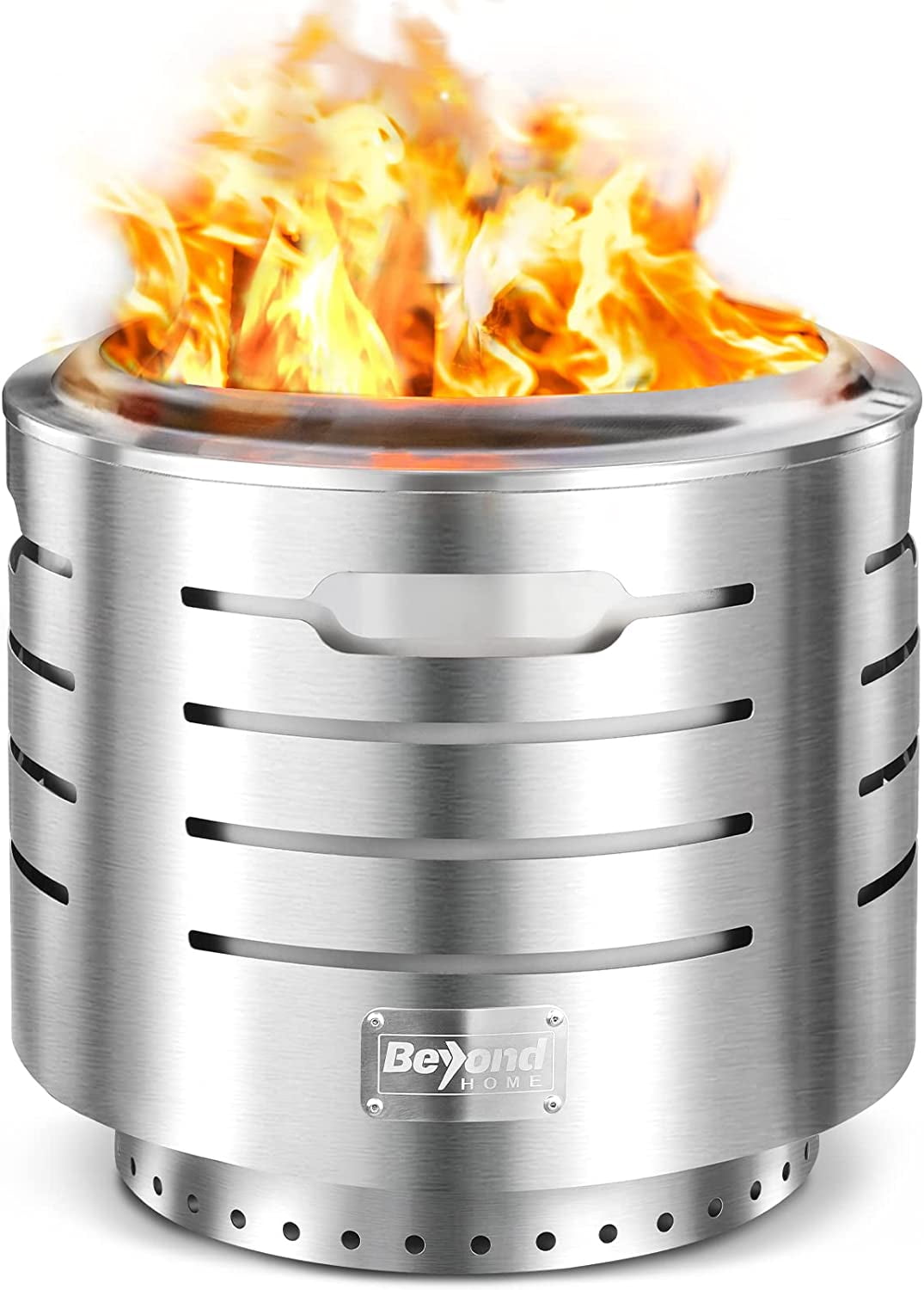 BeyondHOME 19.3 Inches Smokeless Instant Fire Pit, Stainless Steel Fire ...