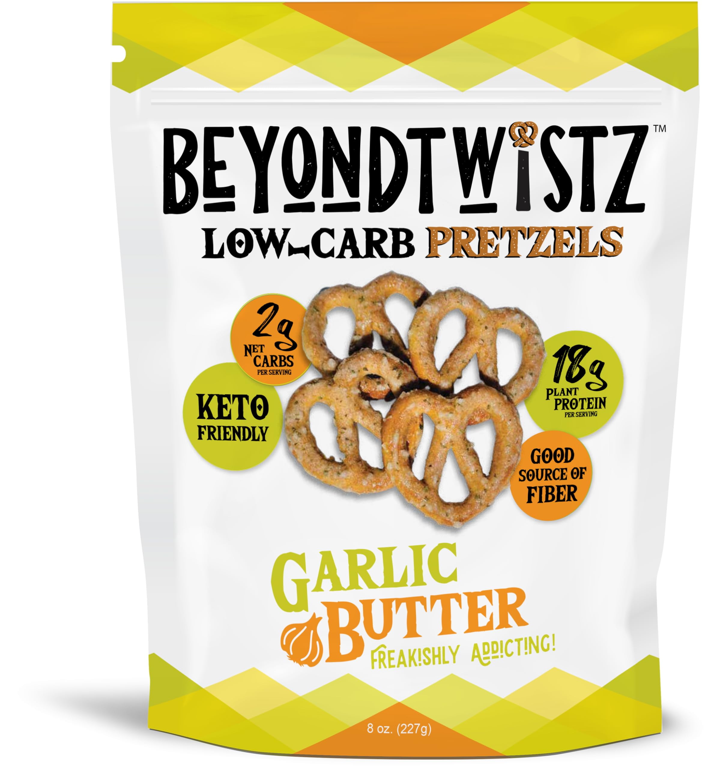 BeyondTwistz Low Carb Pretzels, KEF28 Garlic Butter, Keto Friendly, 2g ...
