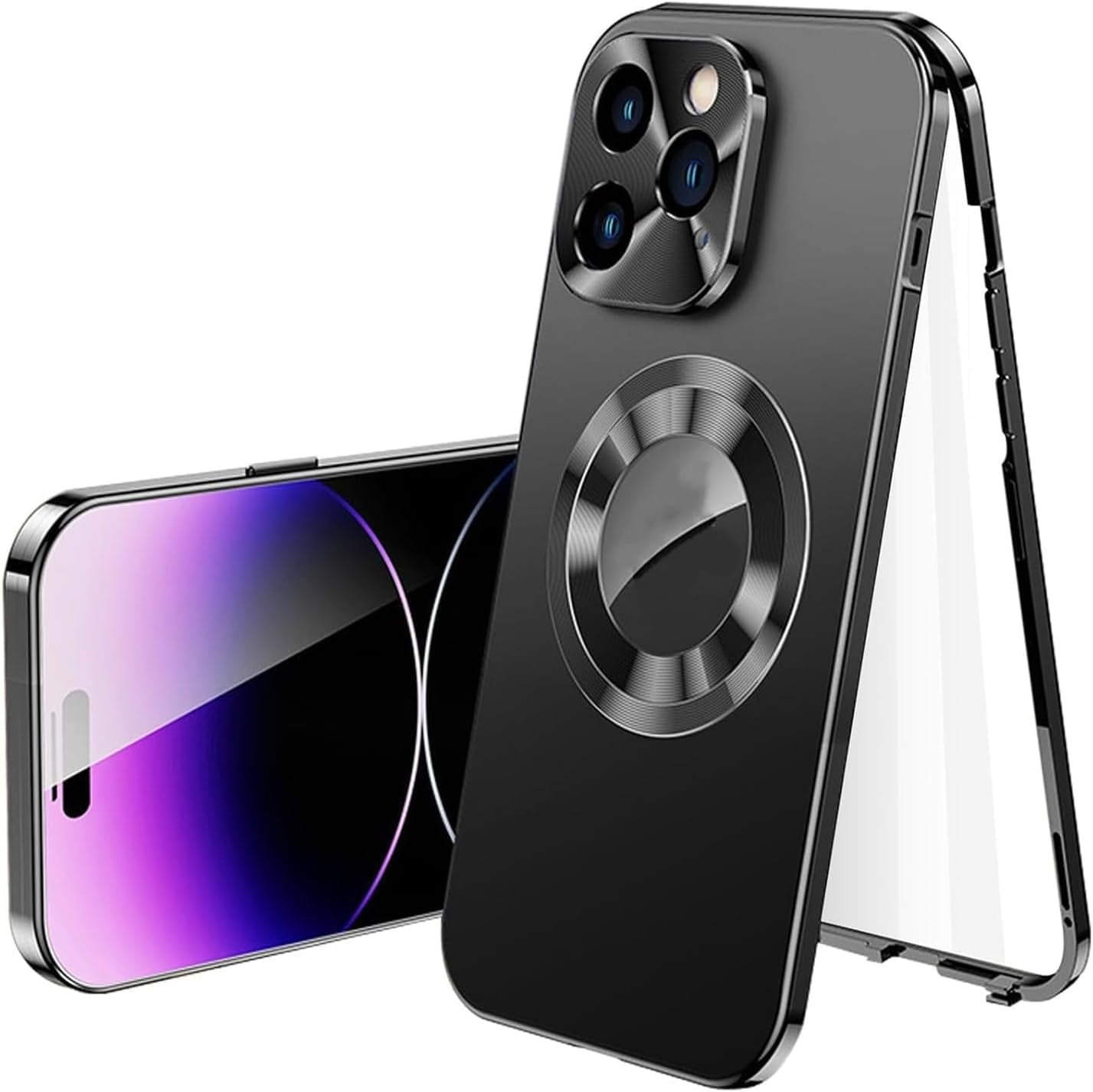 Beyonddraw Double-Sided Magnetic Phone Case with Electroplated Glass for iPhone 16/15/14/13/12 ...