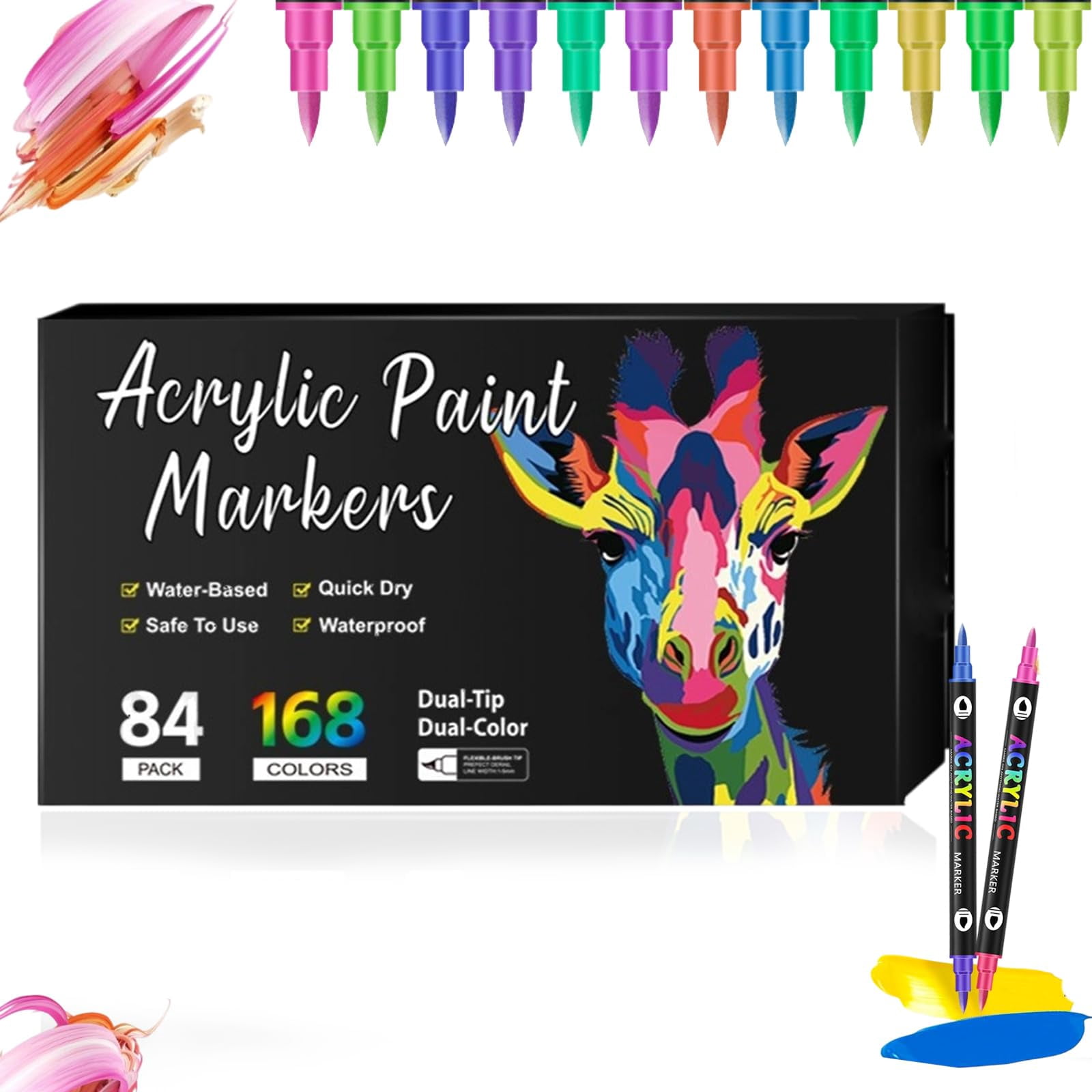 Beyonddraw Dual Tip Acrylic Paint Pen Marker - 24/48/72/120 Colors ...