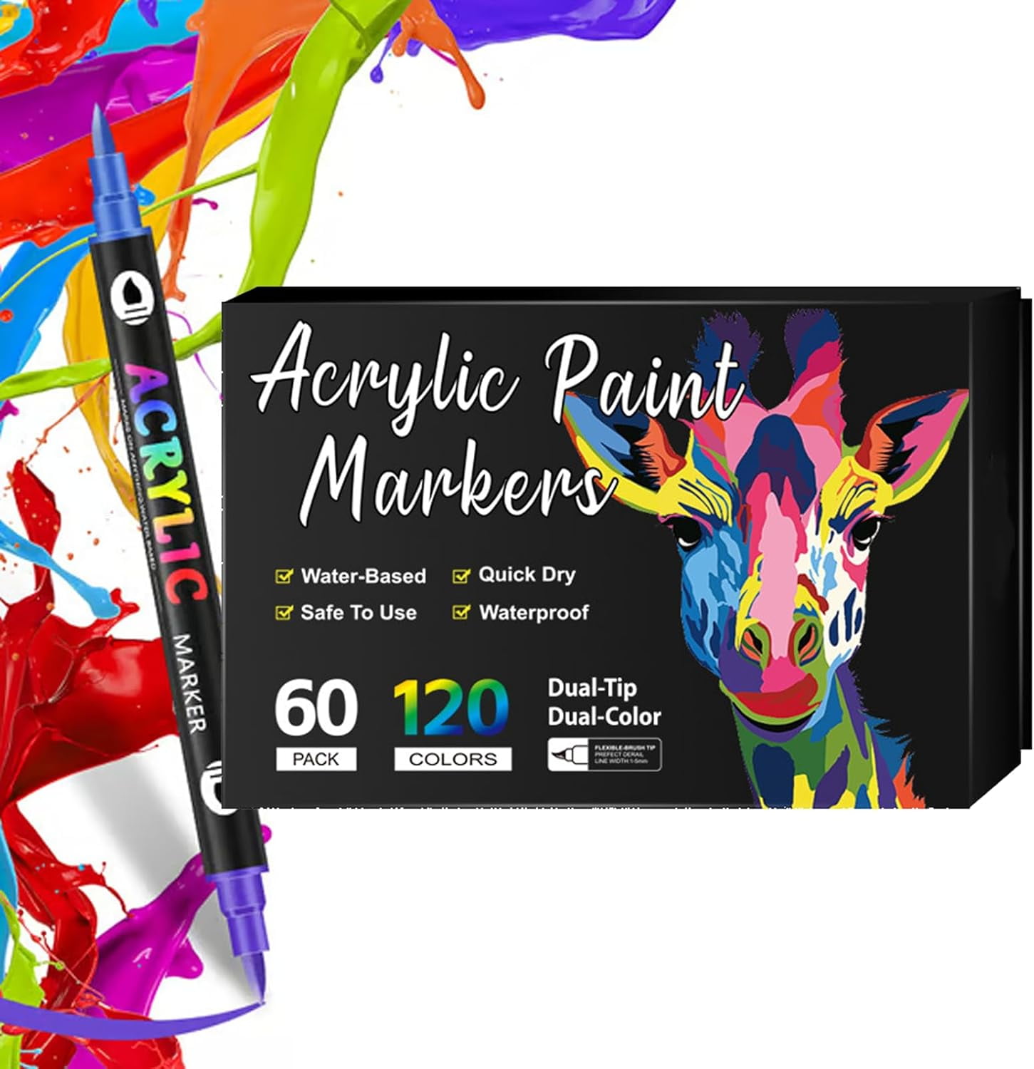 Beyonddraw Dual Tip Acrylic Paint Pen Marker - 24/48/72/120 Colors, Beyond Draw Paint Pen Marker ...