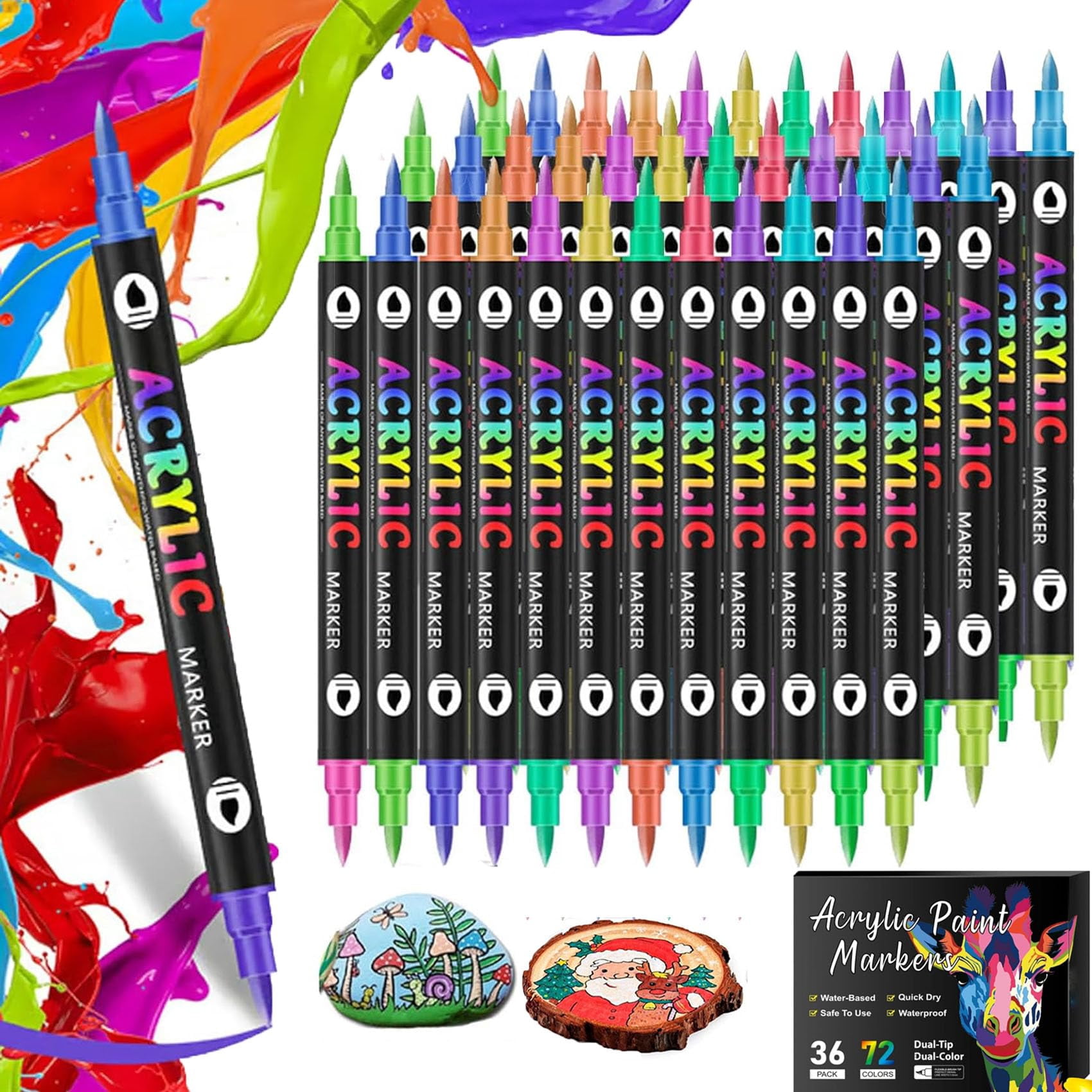 Beyonddraw Dual Tip Acrylic Paint Pen Marker - 24/48/72/96/120/168 ...