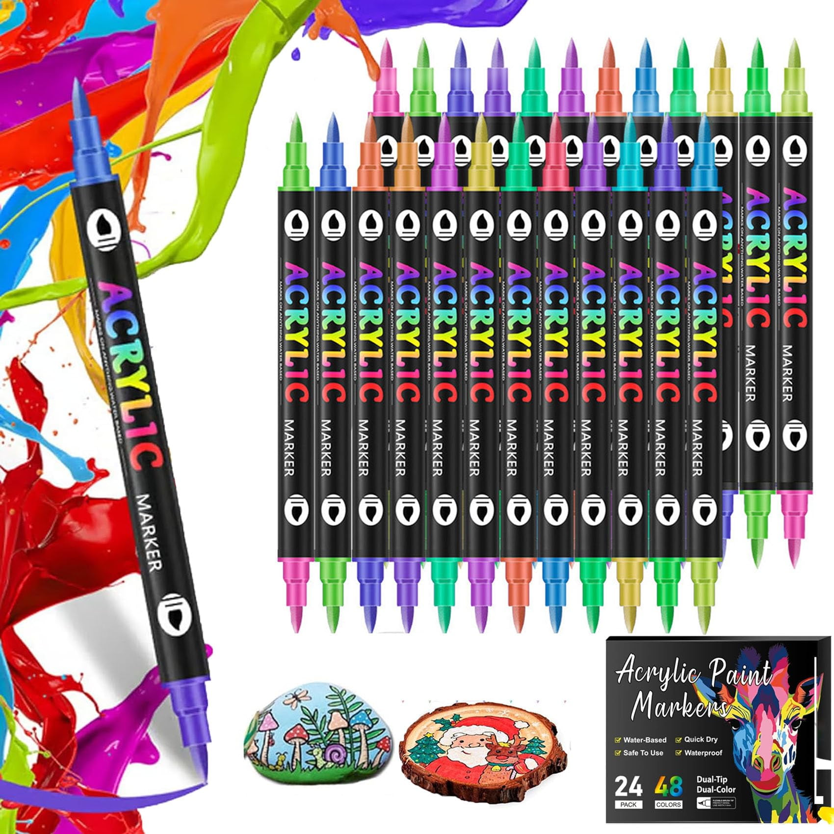 Beyonddraw Dual Tip Acrylic Paint Pen Marker - 24/48/72/96/120/168 Colors, Beyond Draw Paint Pen ...