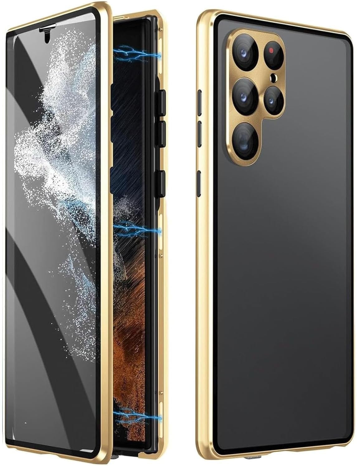 Beyonddraw Magnetic Tempered Glass Double-Sided Phone Case for Samsung ...