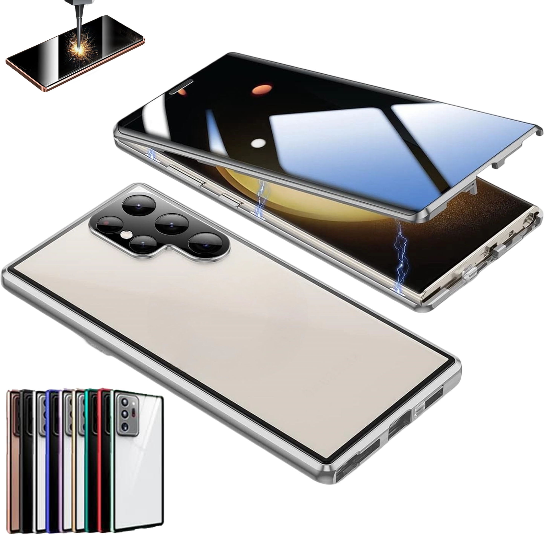 Beyonddraw Magnetic Tempered Glass Double-Sided Phone Case for Samsung ...