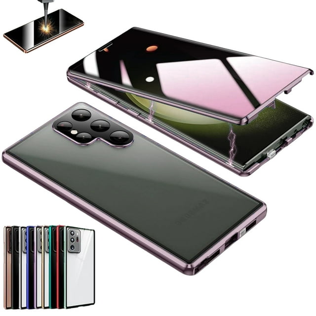 Beyonddraw Magnetic Tempered Glass Double-Sided Phone Case for Samsung ...