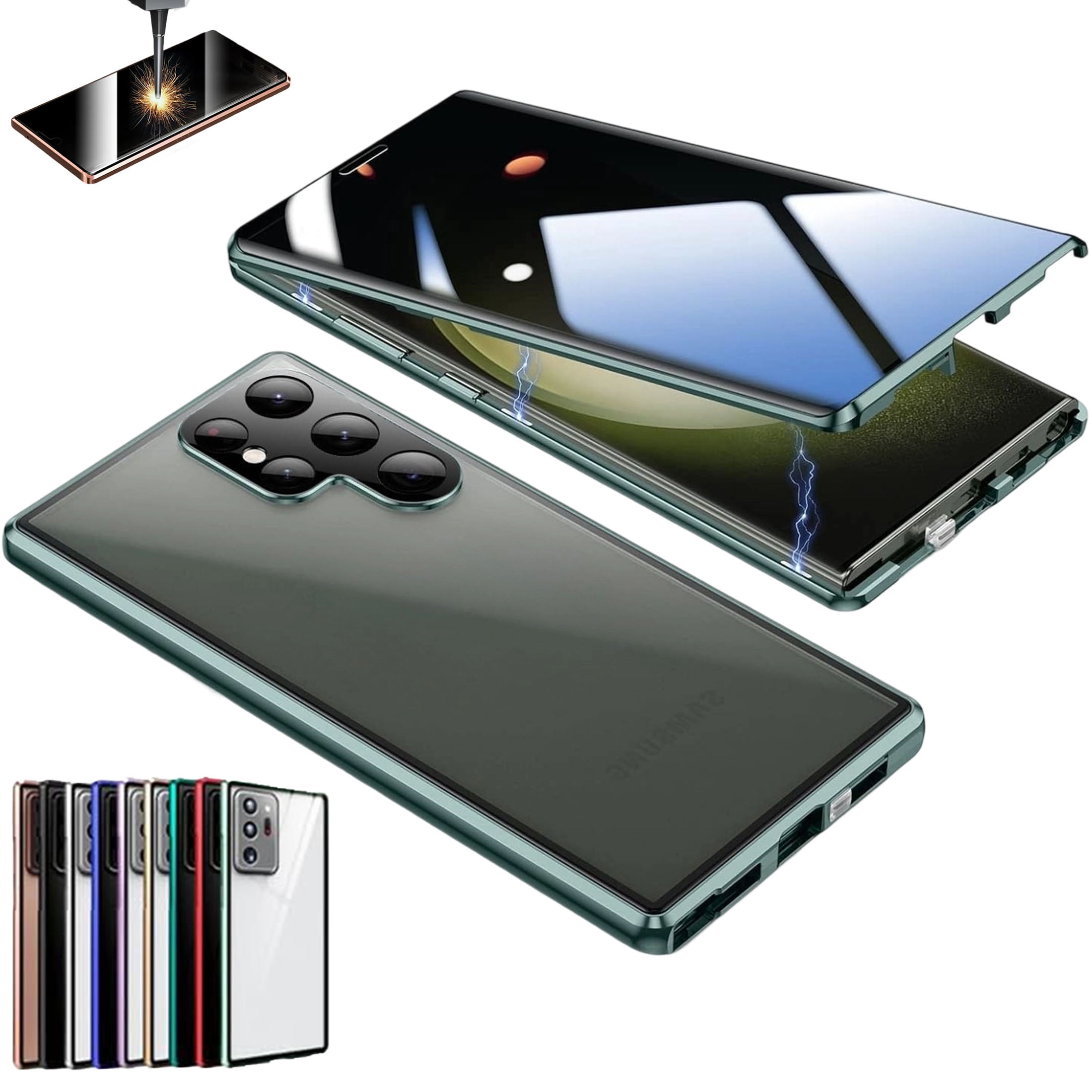 Beyonddraw Magnetic Tempered Glass Double-Sided Phone Case for Samsung ...