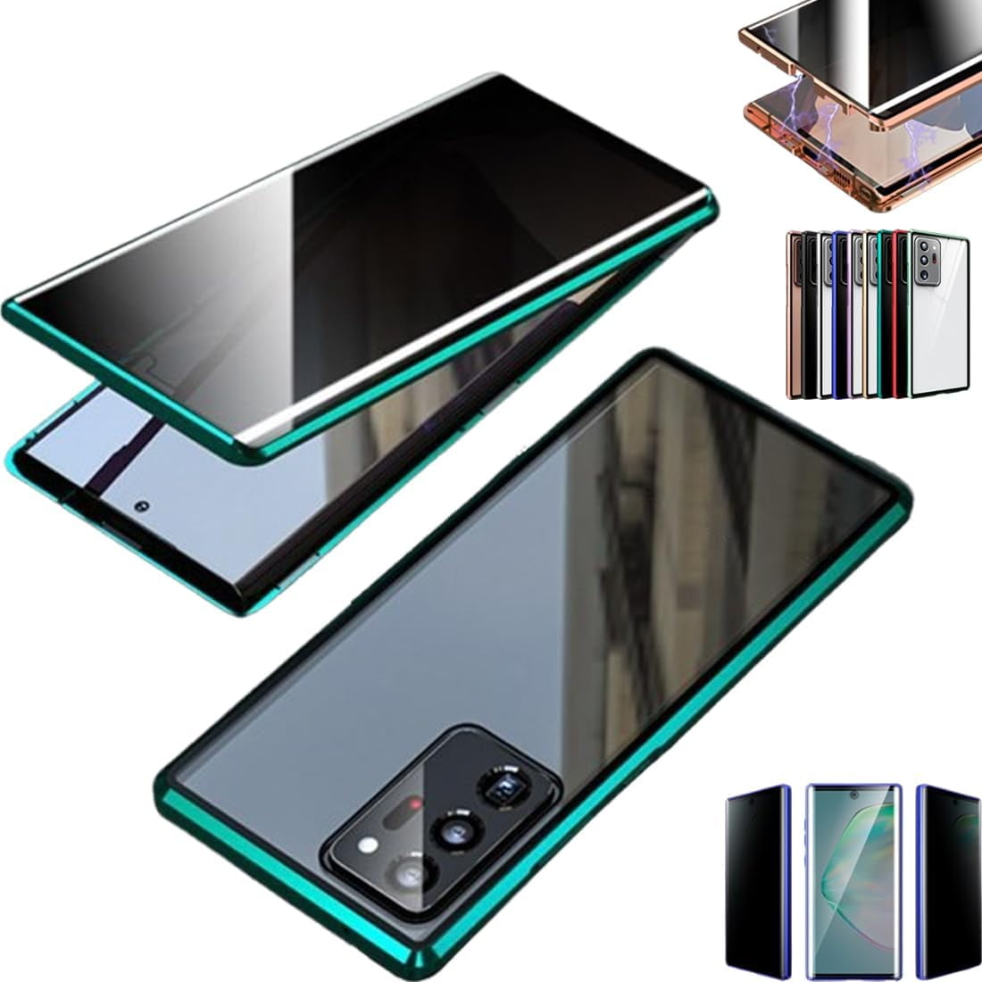 Beyonddraw Magnetic Tempered Glass Double-Sided Phone Case for Samsung,Techterio Privacy Case ...