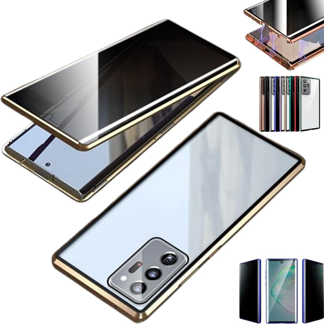 Beyonddraw Magnetic Tempered Glass Double-Sided Phone Case for Samsung ...