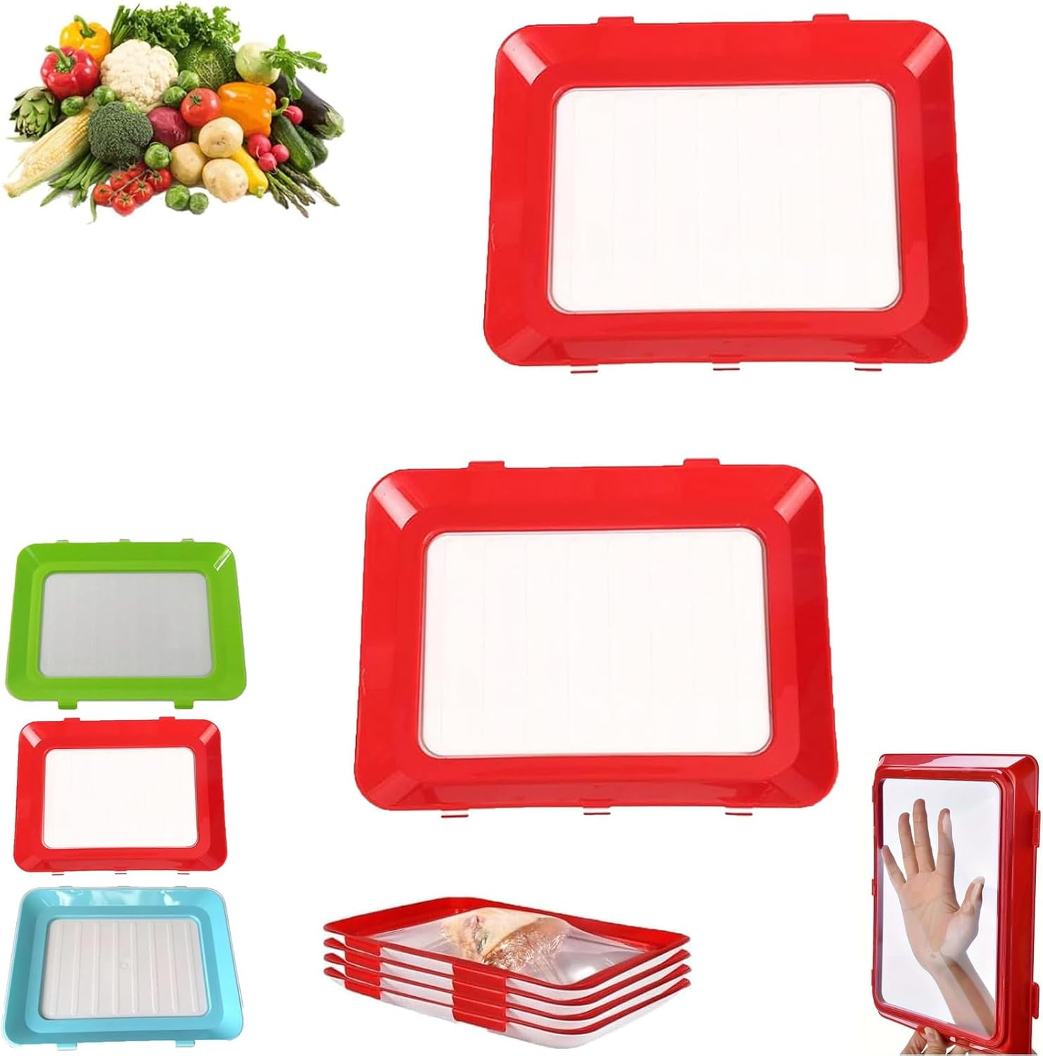 Beyonddraw Reusable Food Preserving Tray, Latest Stackable Food Trays ...