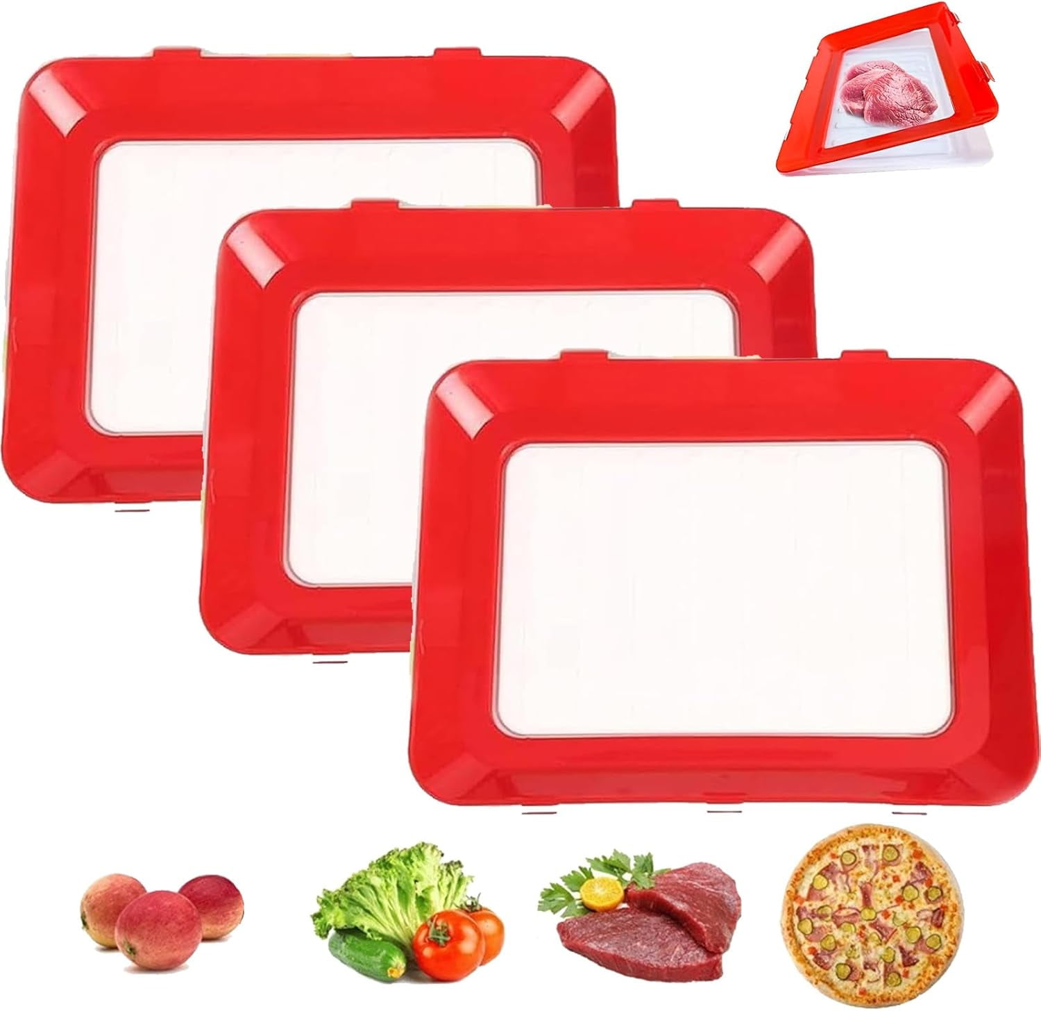 Beyonddraw Reusable Food Preserving Tray - Stackable Food Trays with ...