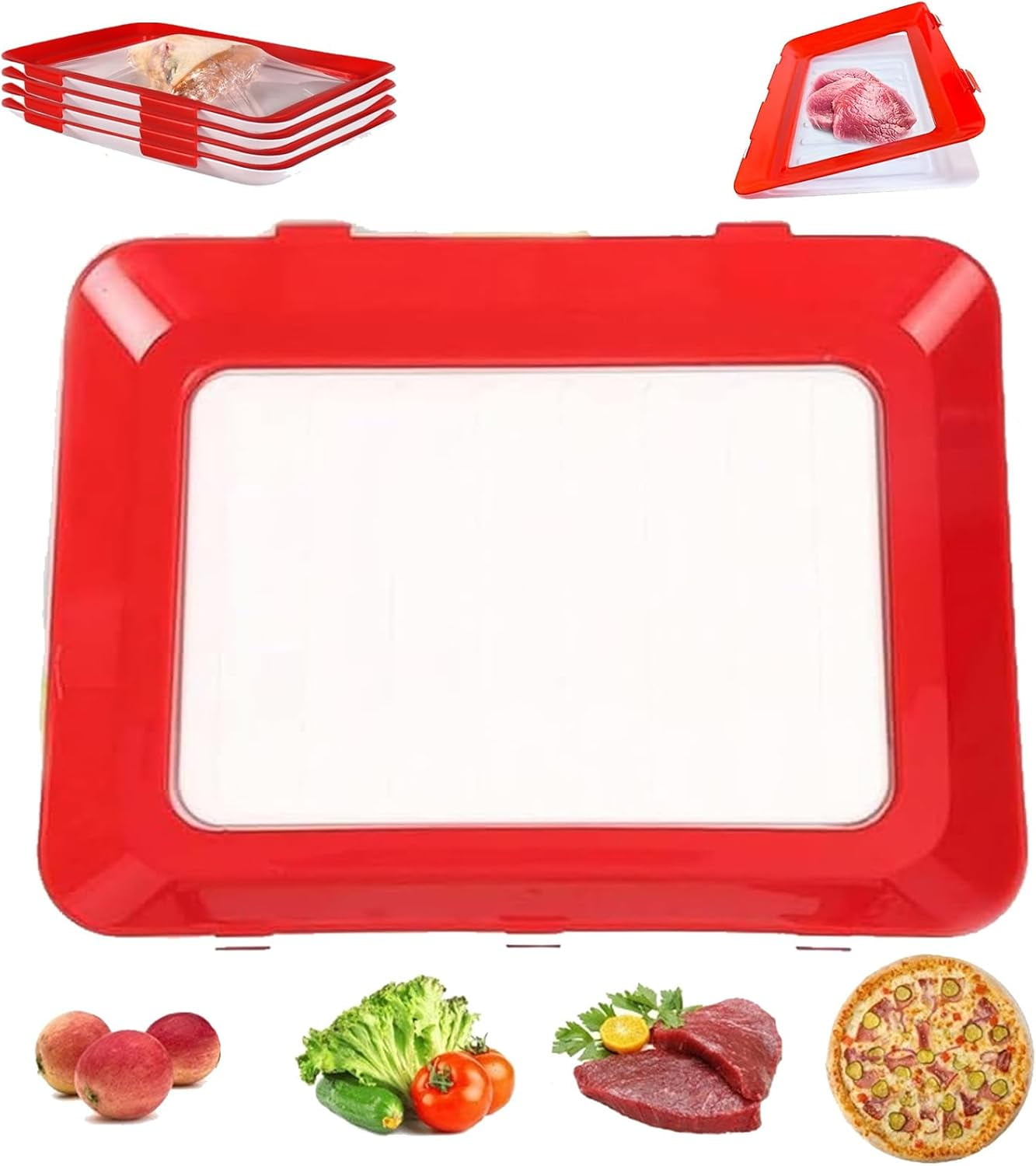 Beyonddraw Reusable Food Preserving Tray – Stackable Storage Trays with ...