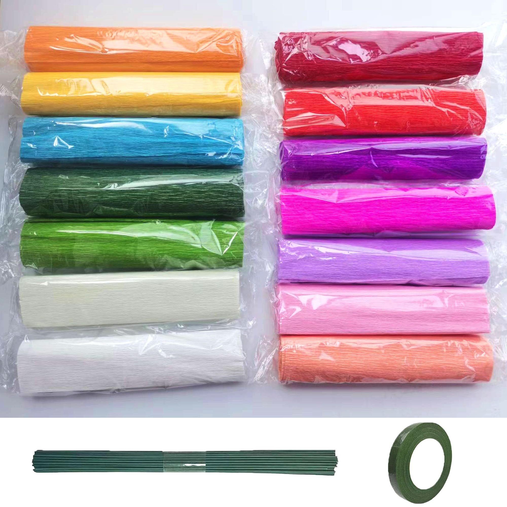 Beyoslf Crepe Paper Flower TSF6 DIY Kits 65Pcs - 14 Crepe Paper Sheets ...