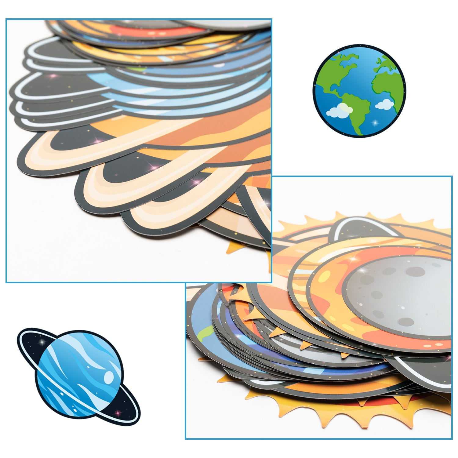 MALLMALL6 45pcs Solar System Paper Cutouts For Classroom Wall Decal，9 ...