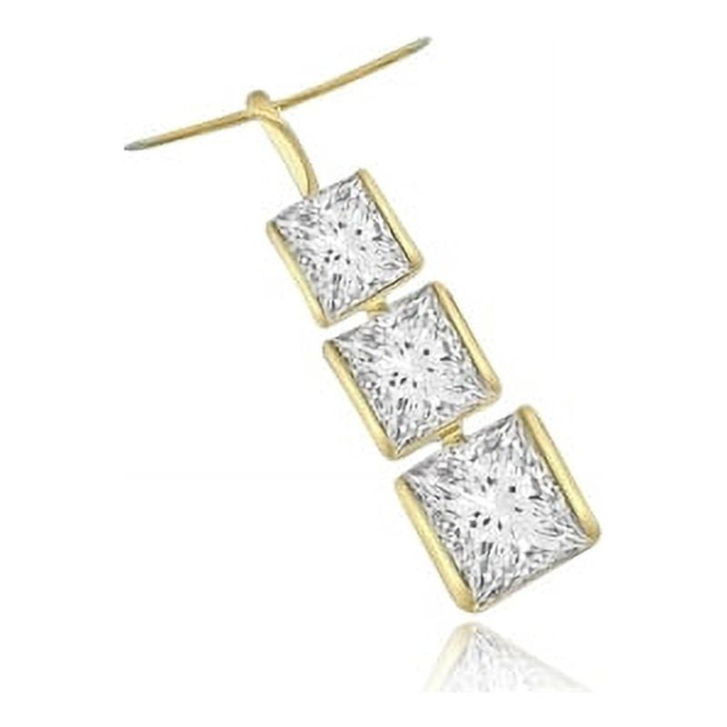 Bezel Set Pendant with Artificial Graduated Princess Cut Diamonds by ...