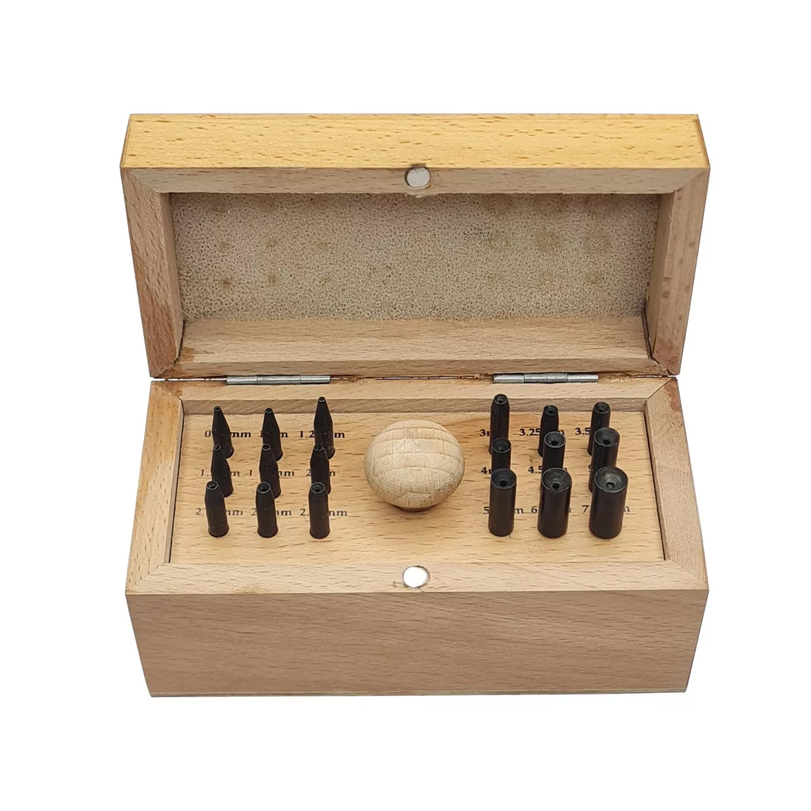 Bezel Setting Tool Punch Set with 18 Punches in Wooden Box Size 0.75mm ...